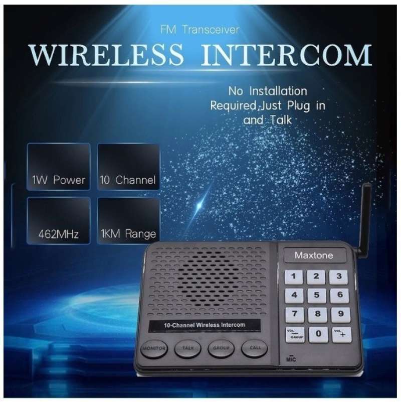 Promo Wireless Intercom 10 Ch Home Office Interkom - Tone Sk1210 - 9 ...