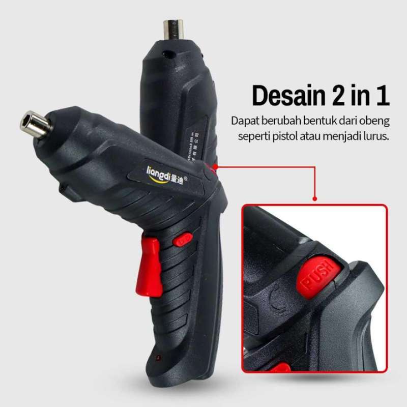 Jual Liangdi Obeng Listrik Cordless Screwdriver Q029 Obeng Multifungsi + Hp Baja Cordless ...