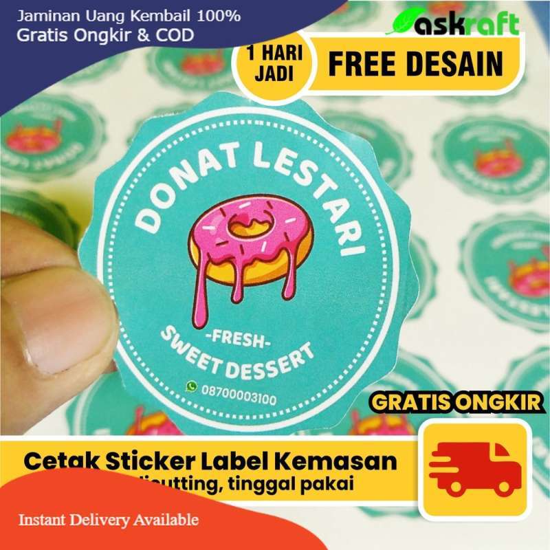 Jual Cetak Stiker Label Makanan Custom / Sticker Label Makanan / Stiker ...