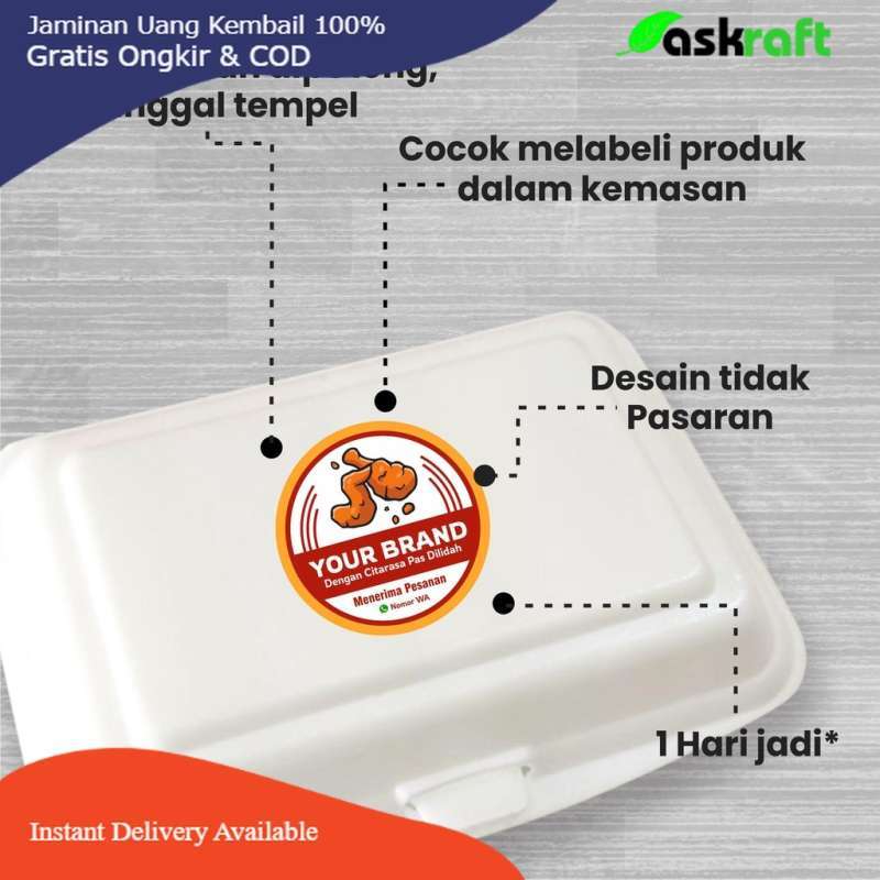 Jual Cetak Stiker Label Makanan Custom / Sticker Label Makanan / Stiker ...