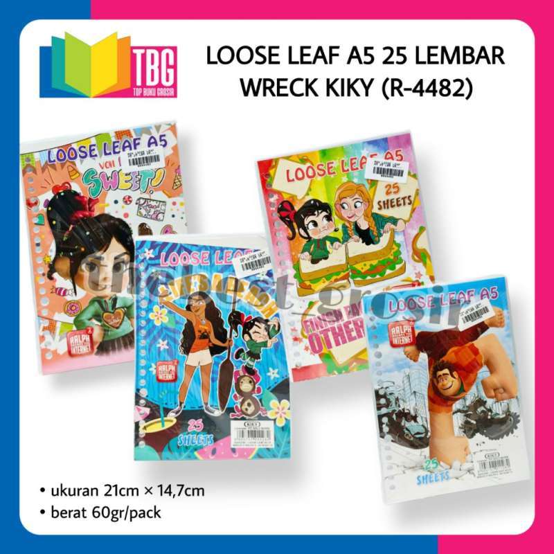 Jual 1 PACK LOOSE LEAF A5 25 LEMBAR KIKY REFILL ISI KERTAS MAP BINDER ...