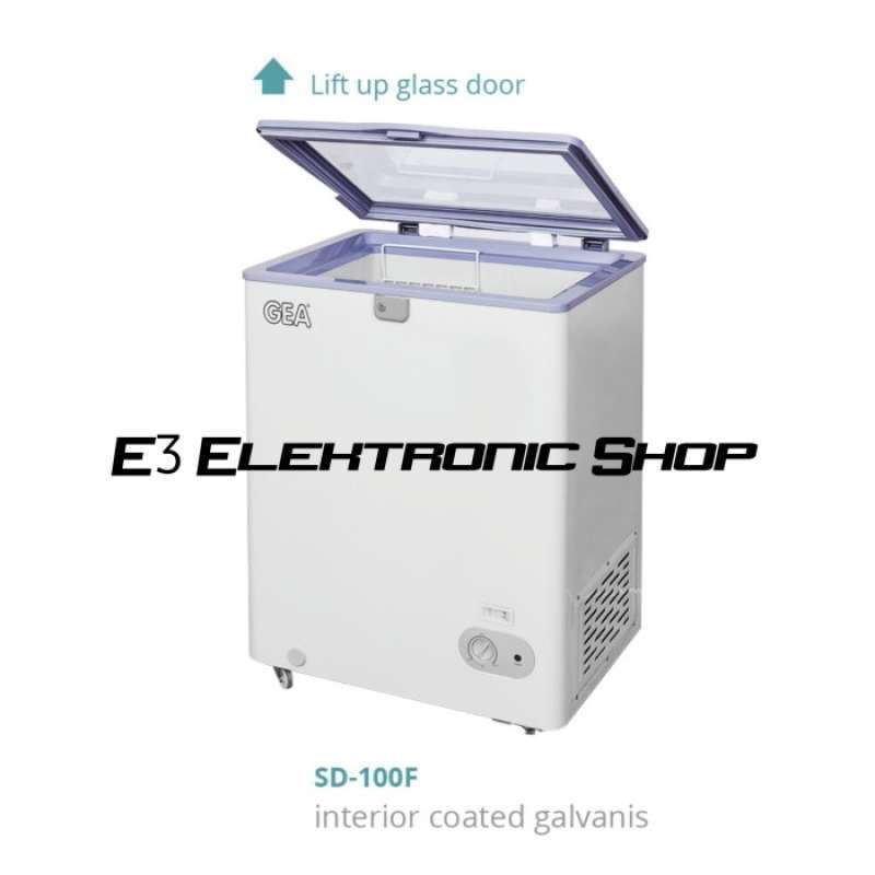 Promo Gea Sliding Flat Glass Freezer Sd-100F Kulkas Kaca Pembeku Ice ...