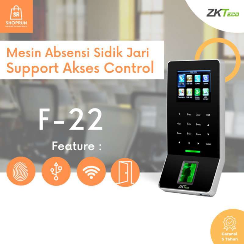 Promo Mesin Absensi Sidik Jari Dan Kartu Rfid Zkteco F22 5 Tahun Promo Diskon 7% di Seller Kuniy ...