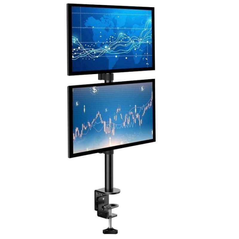 Promo Triple W Vertical Dual Bracket Monitor Stand Clamp Breket Desk ...