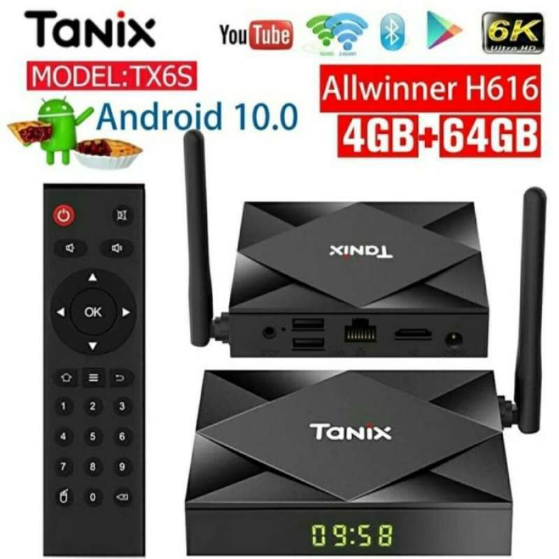 Promo Android Tv Box Tanix Tx6S 4Gb/64Gb Allwinner New Android 10 ...