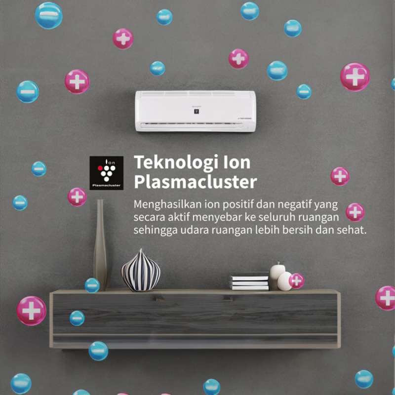 Promo Sharp AC Inverter Split Plasmacluster Garuda Series 1/2 PK - AH-XP6BMY Diskon 21% di ...