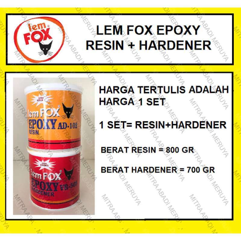 Promo Lem Epoxy FOX Epoxy Resin Epoxy Hardener Komplit Diskon 23% di Seller Rhmd - Cengkareng ...
