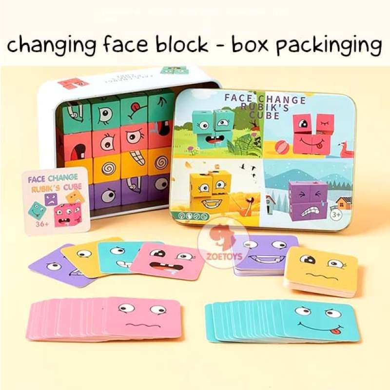 Jual duoqu Changing Face Block | Expression Rubik Cube Mainan Susun ...