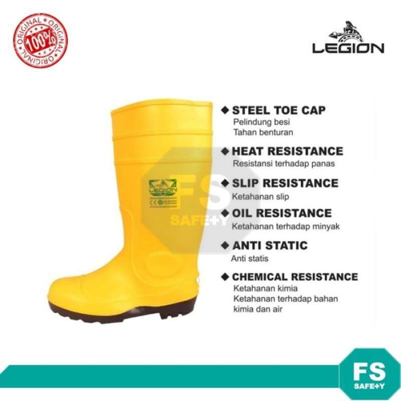 Promo PROMO - SEPATU BOOT RUBBER SAFETY LEGION KARET UJUNG BESI STEEL ...
