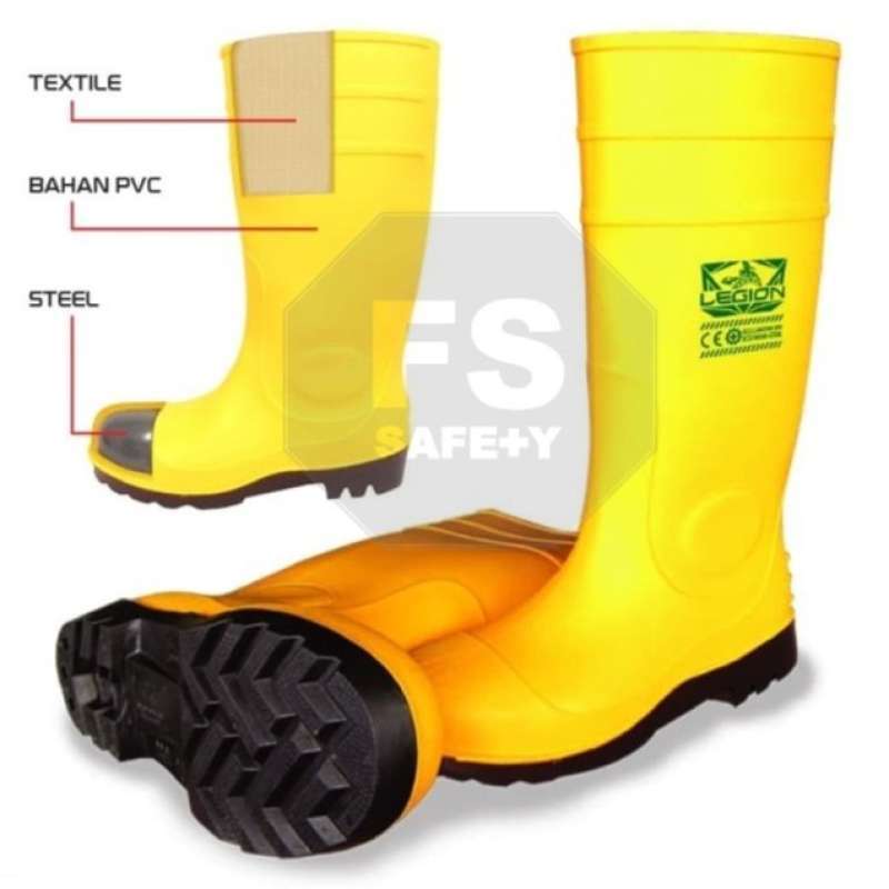 Promo PROMO - SEPATU BOOT RUBBER SAFETY LEGION KARET UJUNG BESI STEEL ...