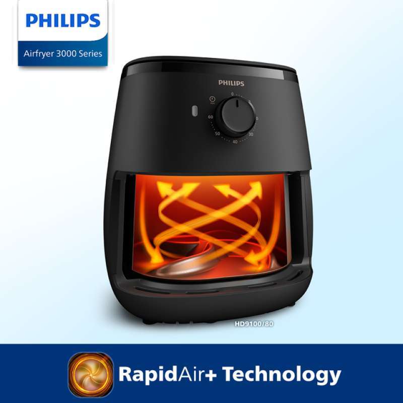 Jual PHILIPS Air fryer 800 Watt [3.7 L] HD9100/80 with Rapid Air ...