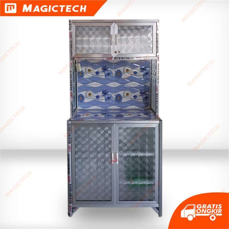 Jual LEMARI RAK PIRING 2 PINTU KACA POLOS 80CM di Seller MAGICTECH ...
