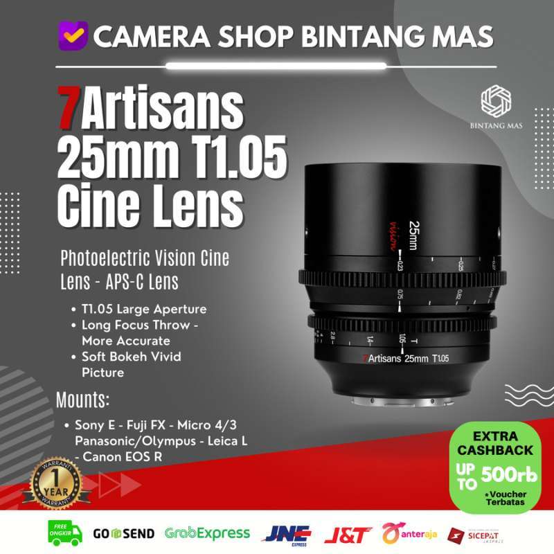 T1.05 Large Aperture Cine Lens For Video 7artisans 25mm T1.05 Large ...