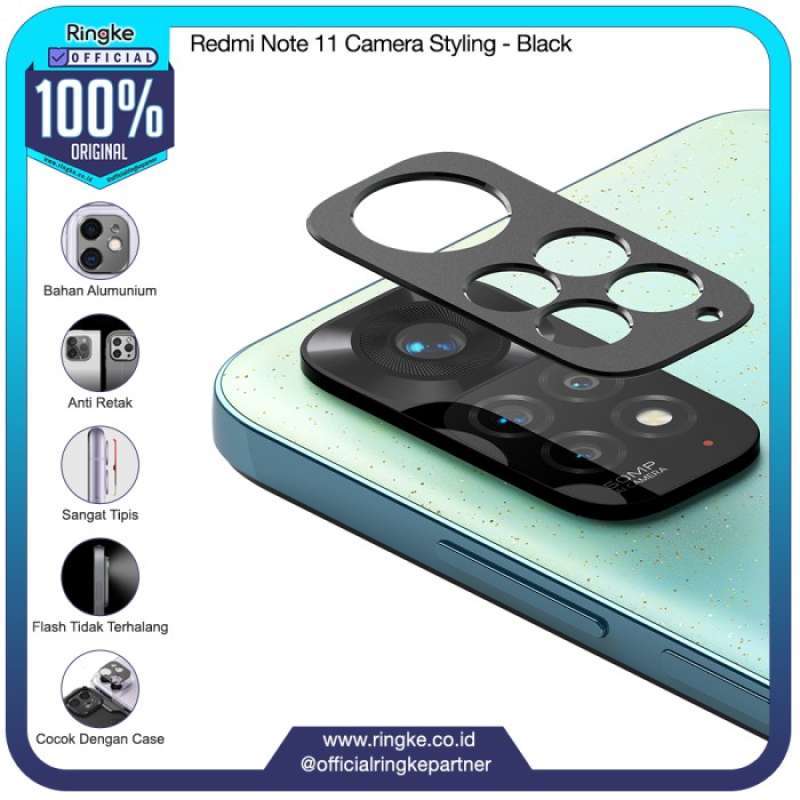 Promo RINGKE REDMI NOTE 11 CAMERA STYLING BLACK PELINDUNG KAMERA ...