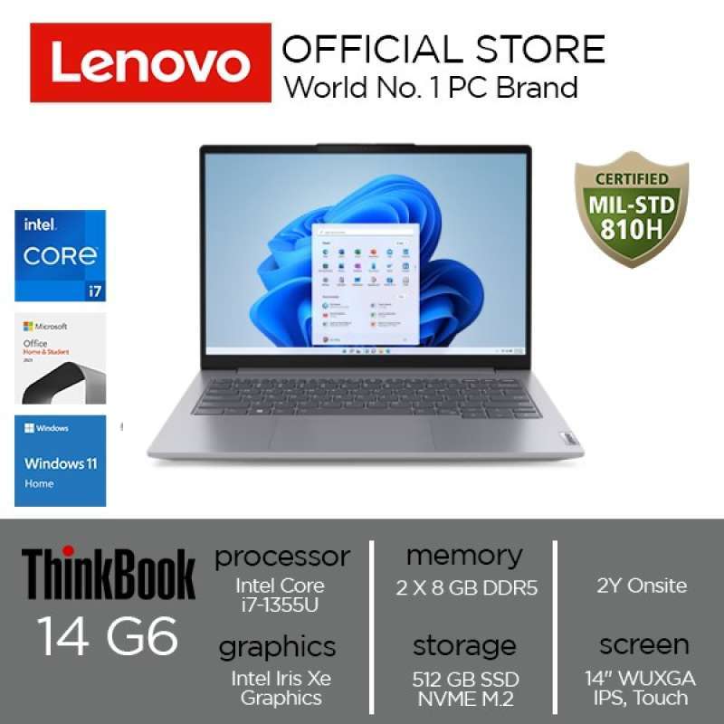 Jual Lenovo Thinkbook 14 G6 Irl Core I7-1355u 16gb 512gb W11 Ohs Touch Di Seller Flixx.id ...