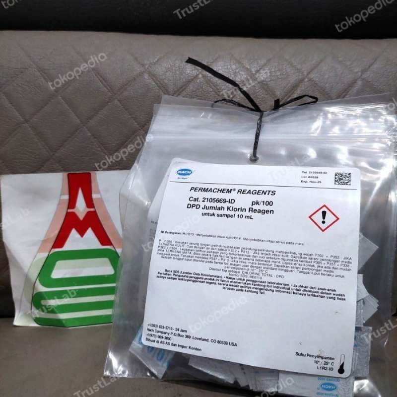 Promo HACH 2105669 DPD Total Chlorine Reagent Powder Pillows 10 ml ...
