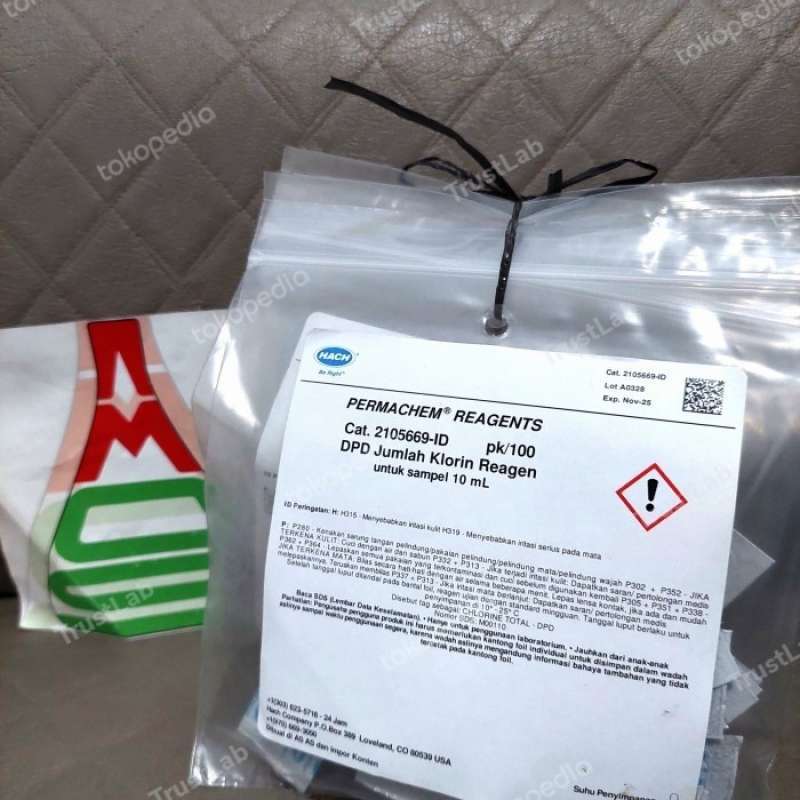 Promo HACH 2105669 DPD Total Chlorine Reagent Powder Pillows 10 ml ...