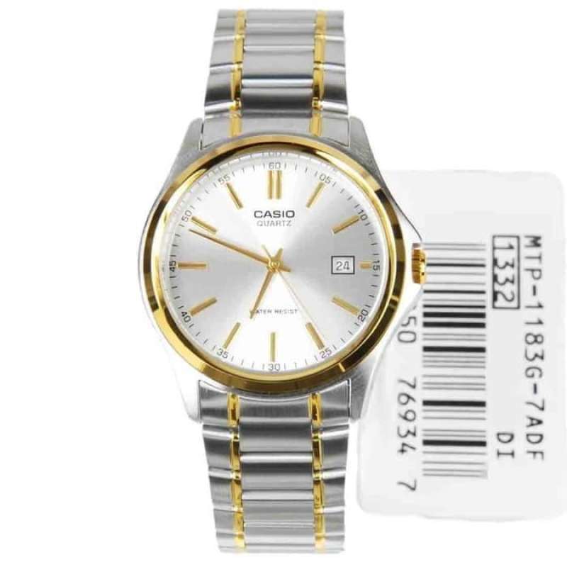Jual Jam Tangan Casio Mtp-1183g-7a Pria Silver Combi Gold Original Di ...