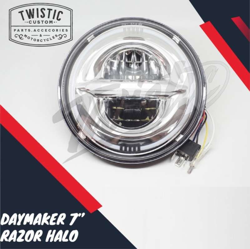 Jual Daymaker 7 Inchi Razor Halo Lampu LED Motor Royal Enfield Jeep ...