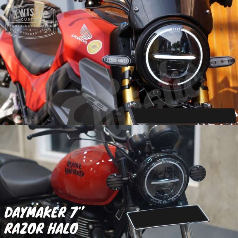Jual Daymaker 7 Inchi Razor Halo Lampu LED Motor Royal Enfield Jeep ...