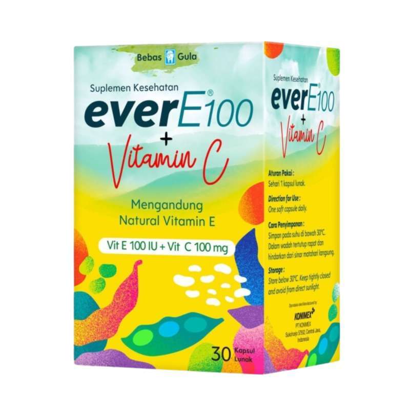 Jual EVER E 100 VITAMIN C 30 KAPSUL LUNAK VITAMIN E 100 IU DAN VITAMIN ...