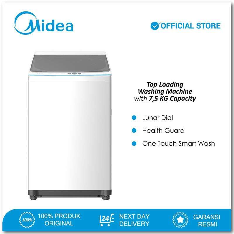 Jual Midea Top Load Washing Machine 7.5kg - MA100W75 - One Touch Smart ...