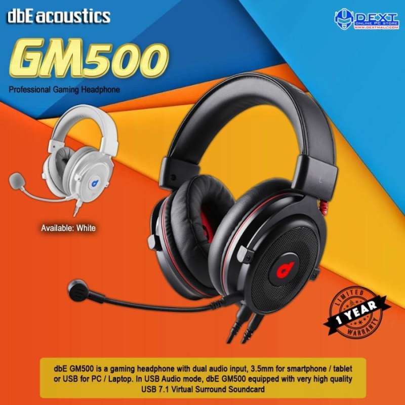 Jual dbE Acoustics GM500 7.1 Virtual Surround High End Gaming Headphone - Putih di Seller DEXT ...