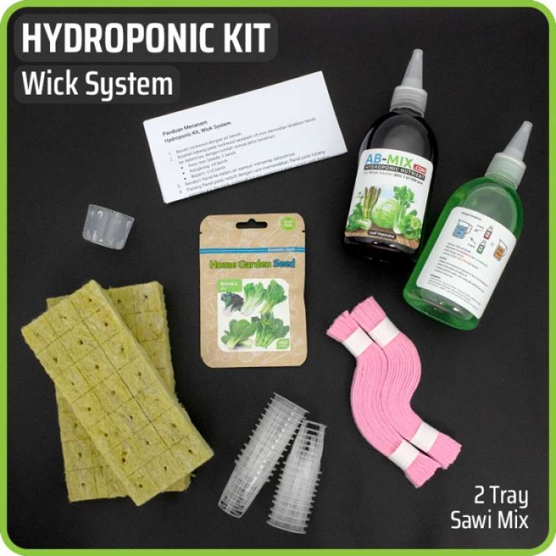 Promo PAKET PEMULA HIDROPONIK LENGKAP - HYDROPONIC KIT WICK SYSTEM - 2 ...