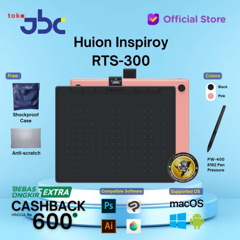 Promo New Huion Inspiroy RTS 300 - H642 garansi resmi 1 tahun Diskon 9% di Seller SAFKA STORE ...