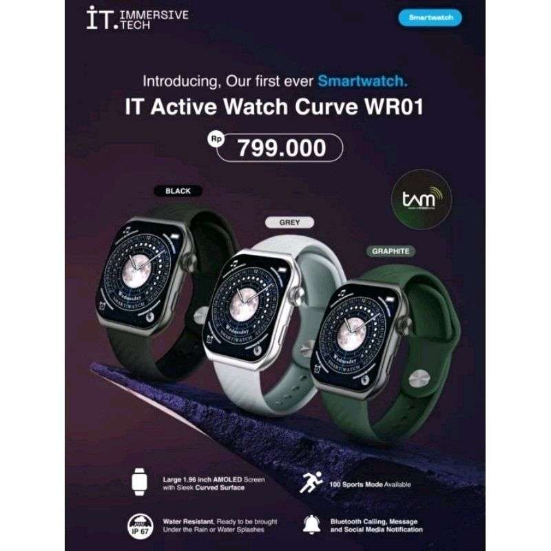 Jual Smartwatch Curve Spesifikasi Original, Murah & Diskon Harga April ...