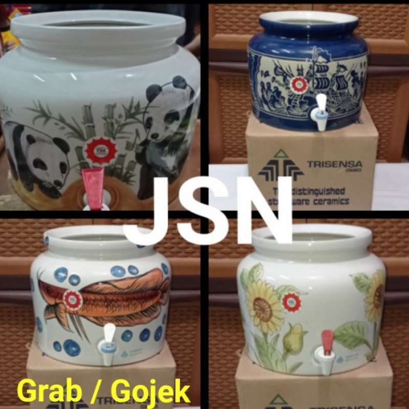 Promo Guci /galon air keramik motif merk TRISENSA Diskon 9% di Seller ...