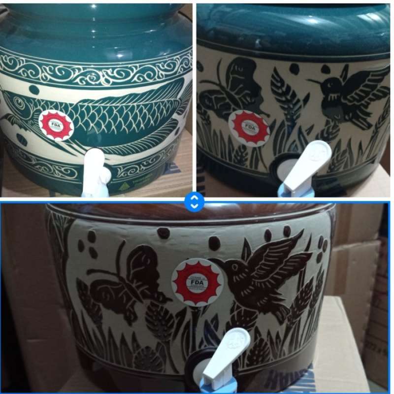 Promo Guci /galon air keramik motif merk TRISENSA Diskon 9% di Seller ...