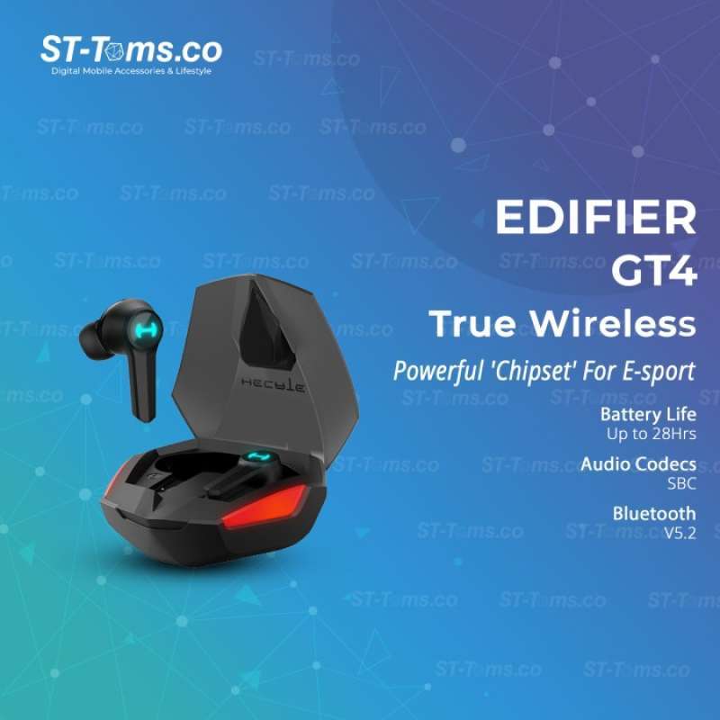 Promo Diskon Hecate By Edifier Gt4 True Wireless Gaming Tws Low Latency With Rgb Baru - Black ...