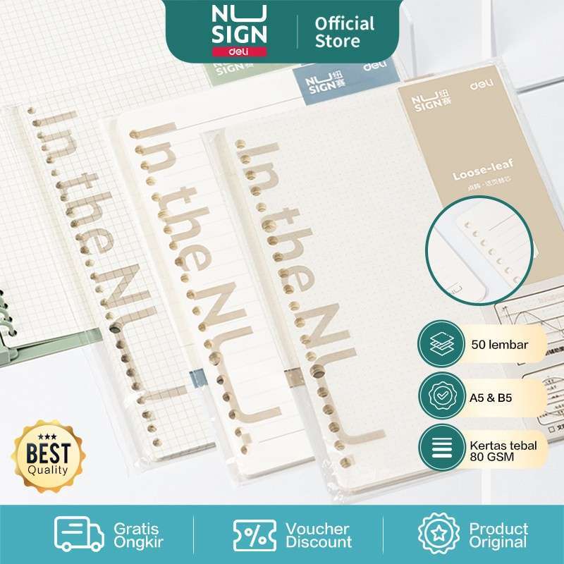 Jual Nusign Loose-leaf Notebook Refill / Isi Binder 50 Lembar NS31X ...