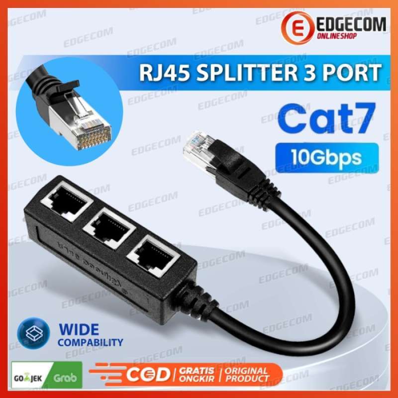 Promo Ethernet RJ45 Splitter 1 Male to 3 Female Port Lan Cable Diskon 9 ...