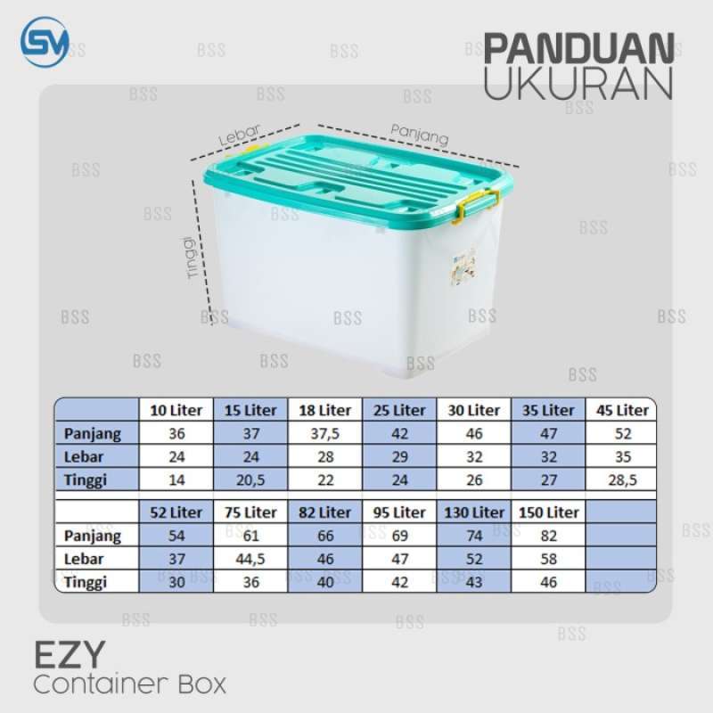 Promo EZY CONTAINER BOX CB 150 LITER KOTAK PENYIMPANAN PLASTIK BSM ...