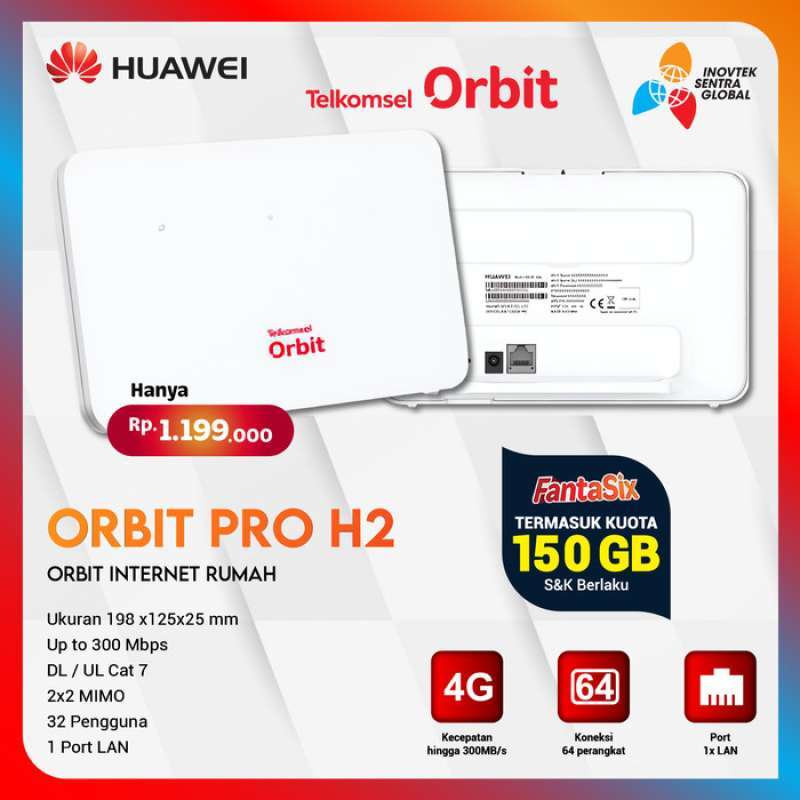 Promo Telkomsel Orbit Pro H2 Huawei B530 Home Router Modem Wifi 4g Free ...