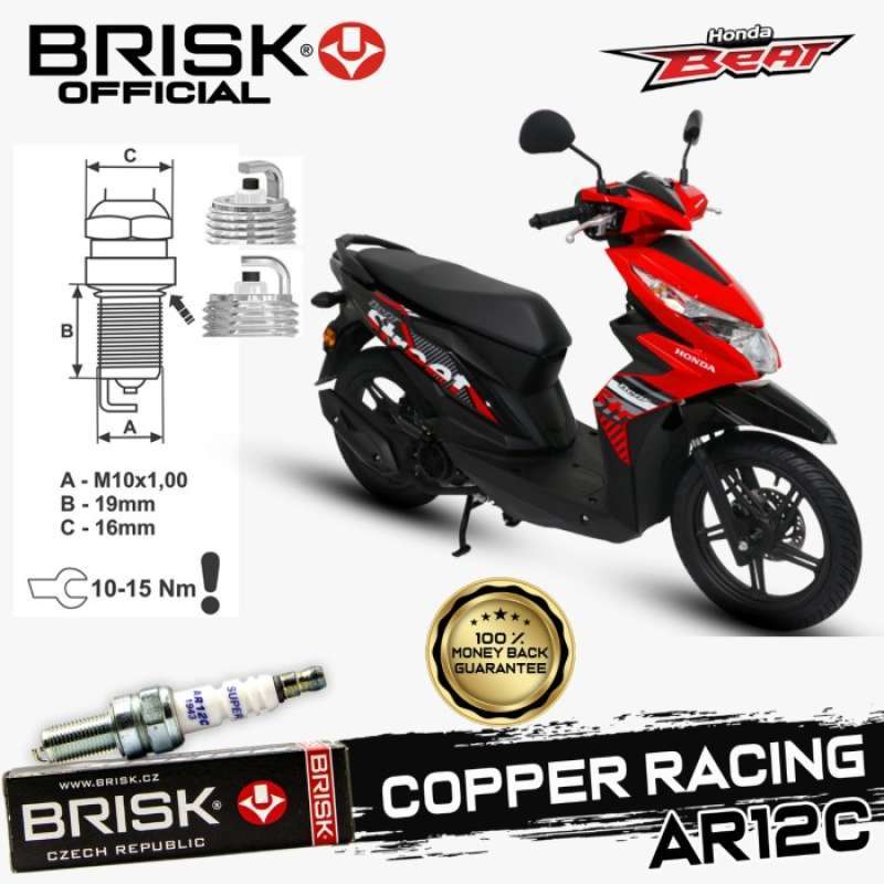 Promo Busi Motor Brisk Copper Tipe - AR12C Honda Beat Diskon 9% di ...