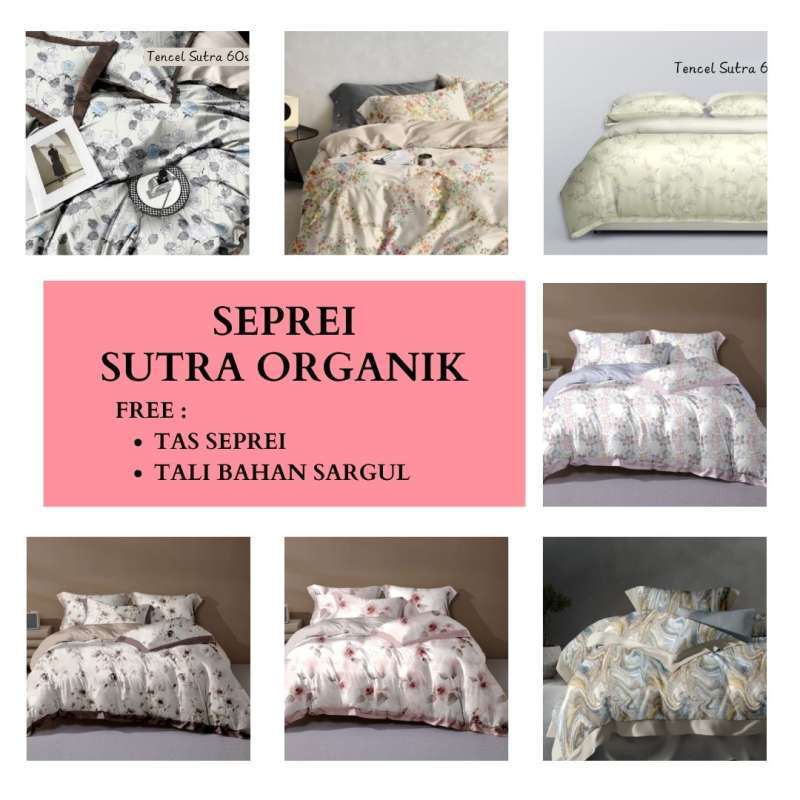 Promo (FREE TAS SEPREI) Seprei Sutra Organik 110 Super Cantik dan Mewah ...