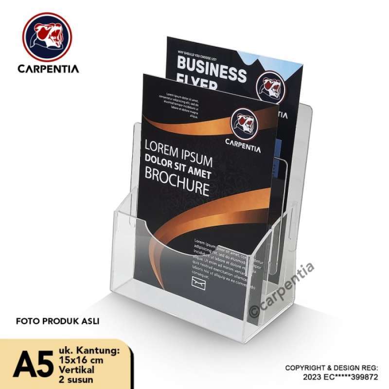 Jual Carpentia Tempat Brosur Akrilik 2 Tingkat Uk. A5 -flyer Tipe E 2 ...