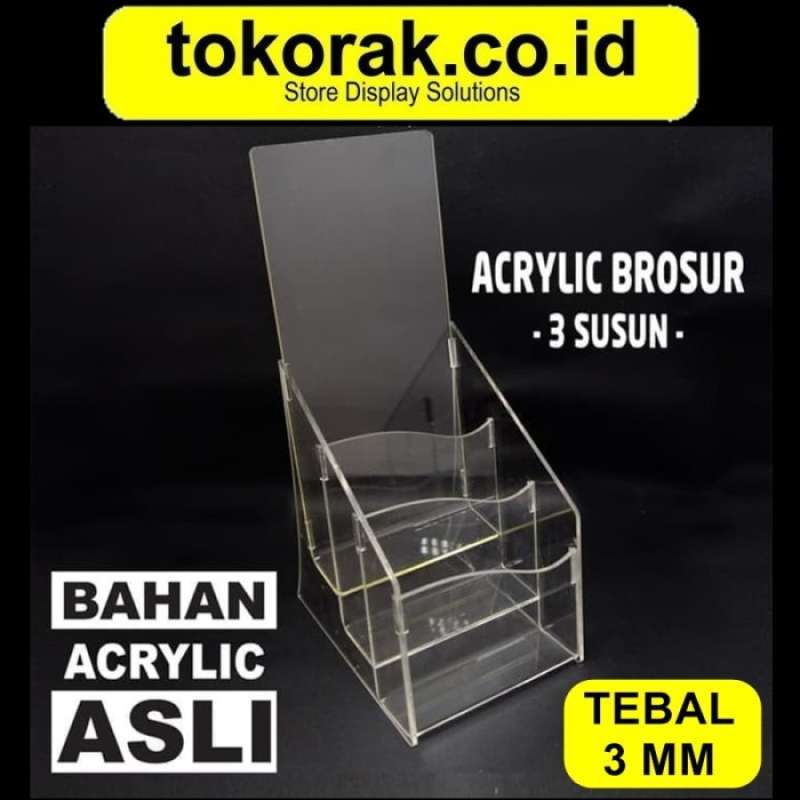 Jual Acrylic Tempat Brosur 3 Susun F.3 Akrilik Asli Mika Stand Di ...