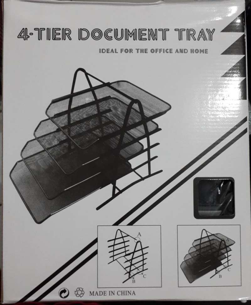 Jual Bak surat rak surat Document Tray 4 susun besi jaring Microtop di ...