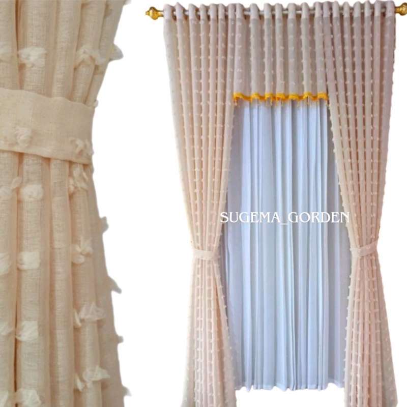 Promo Gorden Satu Set Ukuran Jendela Pintu Minimalis Model Smokring