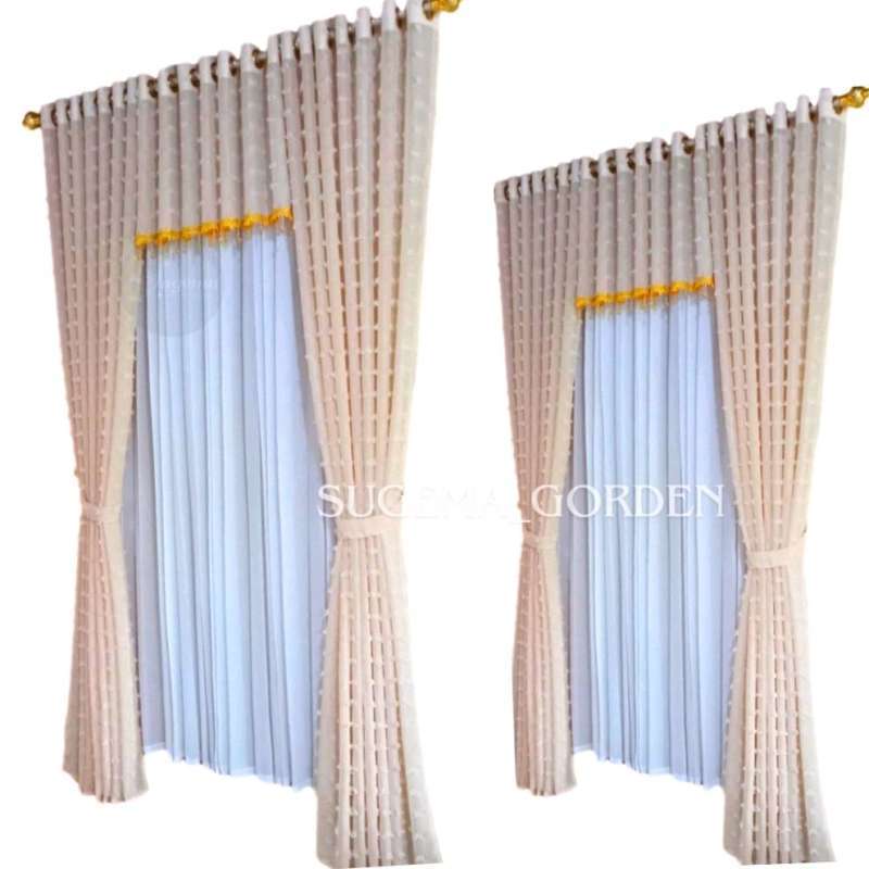 Promo Gorden Satu Set Ukuran Jendela Pintu Minimalis Model Smokring