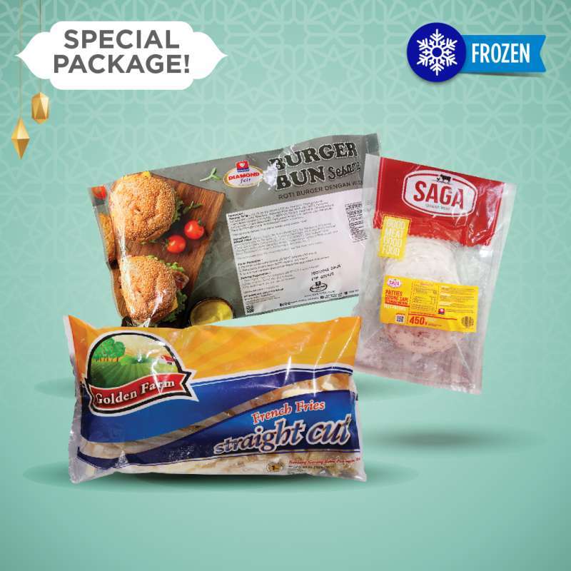 Jual Golden Farm French Fries 1 Kg, Burger Bun With Sesame 60 Gr, Saga ...