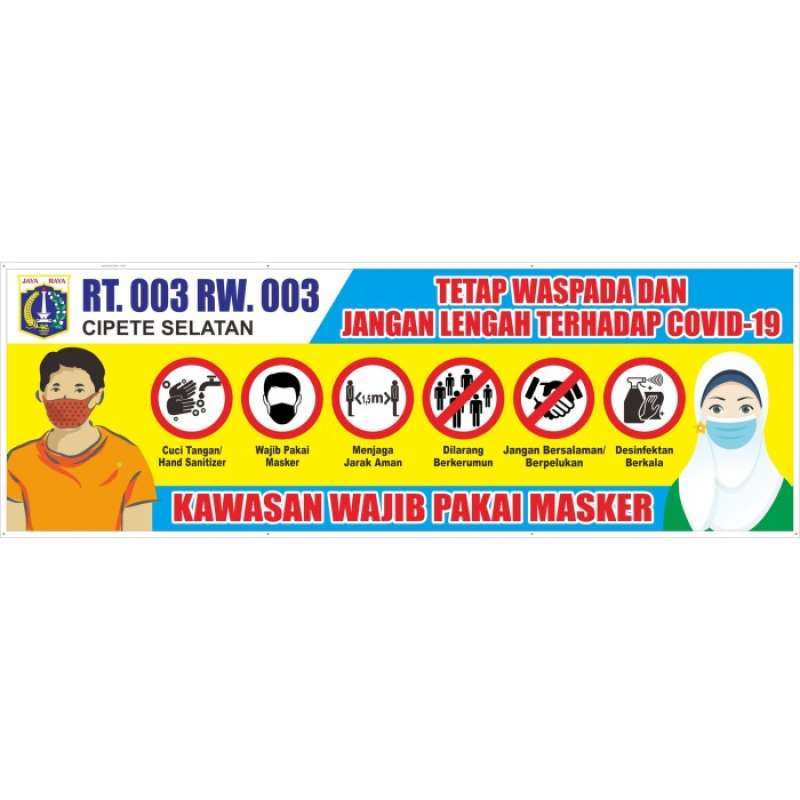 Promo Spanduk Protokol Covid 19 Corona Ukuran 3x1 Meter Diskon 33% Di ...