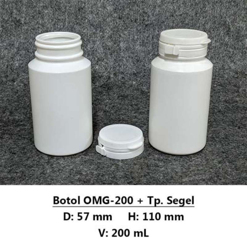 Promo (cargo) Botol Kapsul Hdpe 200 Ml Segel ( 196 Pcs Per Kardus ...