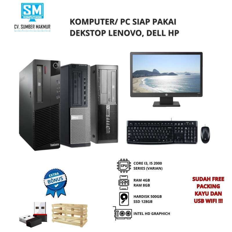 Jual Paket Komputer Pc Desktop Core I Ram Gb Ssd Gb Free Wifi Bergaransi Dell Core I Ram