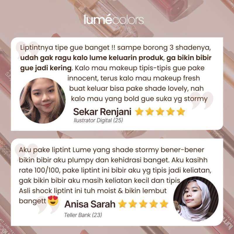 Jual LUMECOLORS Ultralight Liptint 6.6 mL Hasil Warna Stain dan ...