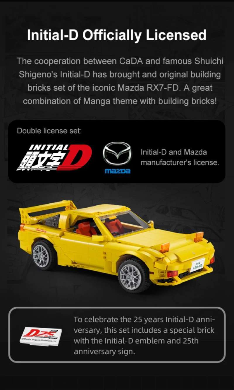 Promo Double E Cada Bricks C61023w Initial D Mazda Rx7-fd3s - Non ...
